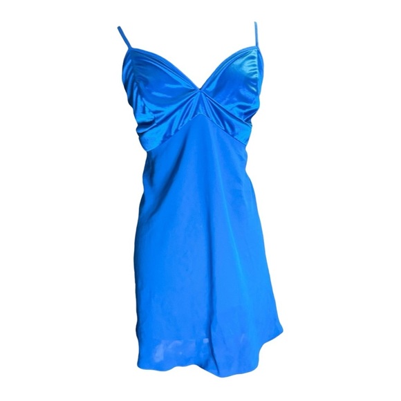 Lane Bryant | Dresses | Blue Satin Sheer Slip Dress | Poshmark